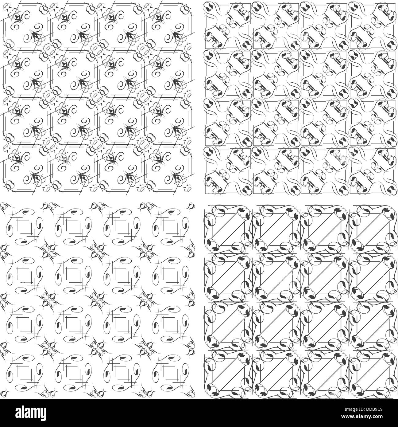 Monochrome floral print on Black and White Stock Photos & Images - Alamy