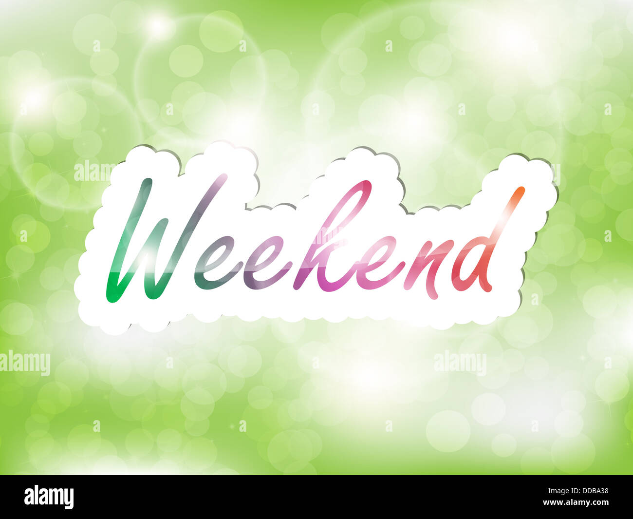 Weekend background, with space for text on the green background Stock ...