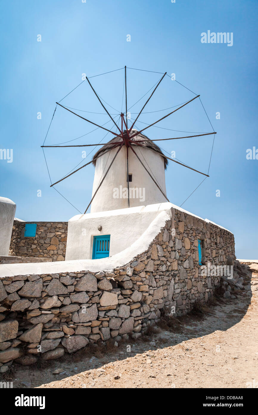 Myconos wind mill Stock Photo - Alamy