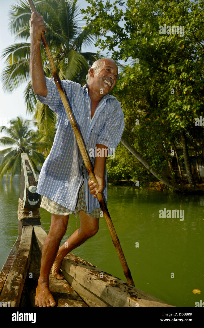 Indian man boatman rowing boat hi-res stock photography and images - Alamy