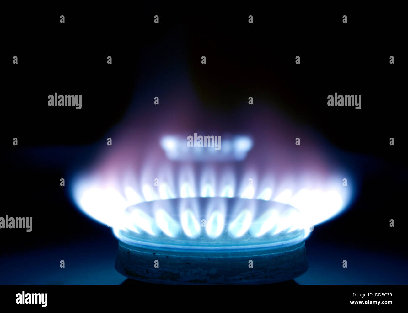 Blue flames of gas Stock Photo - Alamy