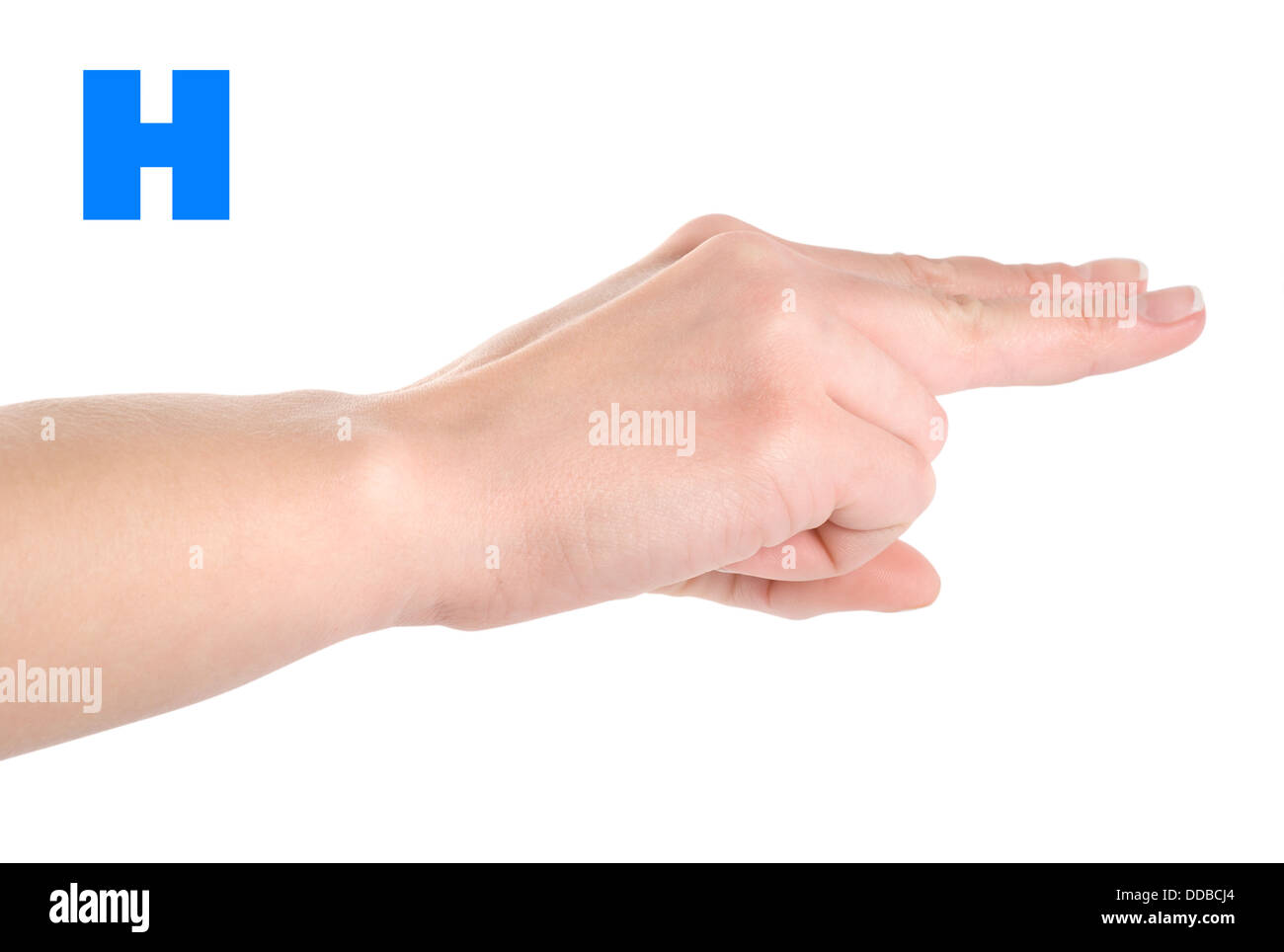 Finger spell the letter h hi-res stock photography and images - Alamy