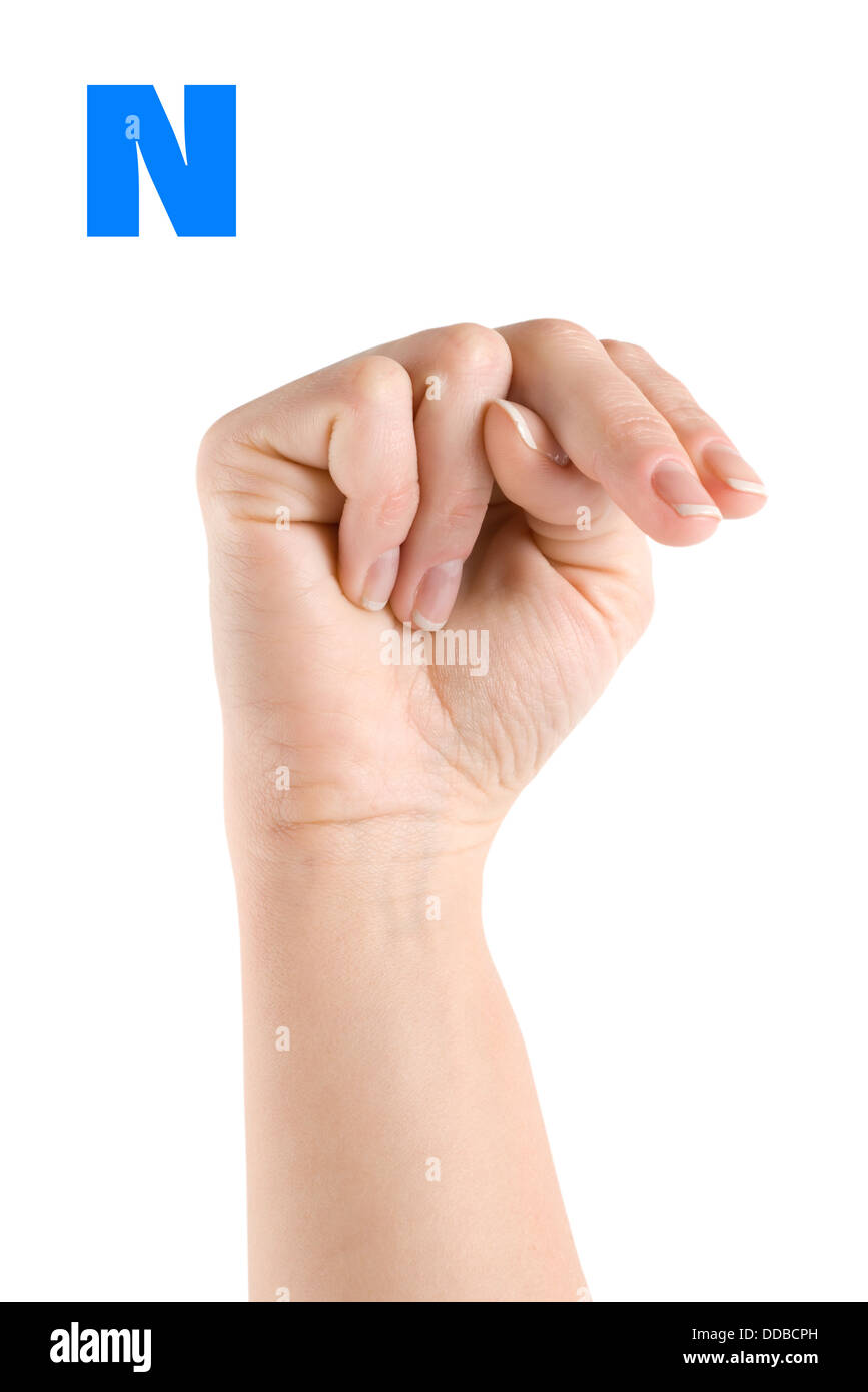 Finger spell the letter n hi-res stock photography and images - Alamy