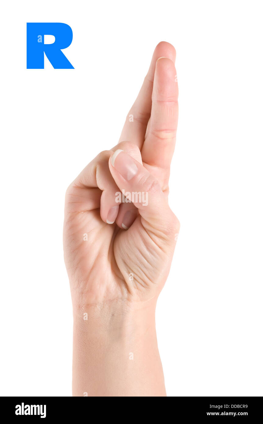 Finger spell the letter r hi-res stock photography and images - Alamy