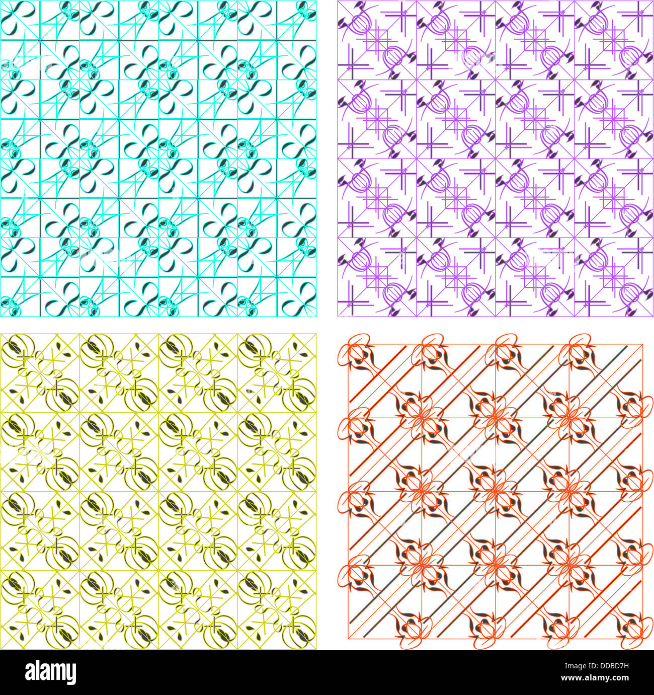 set with vintage pattern, retro texture Stock Photo - Alamy