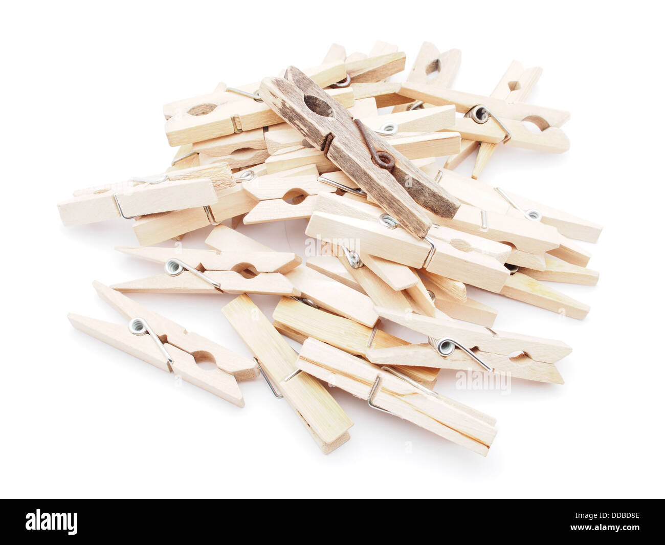 wooden peg on a white background Stock Photo - Alamy