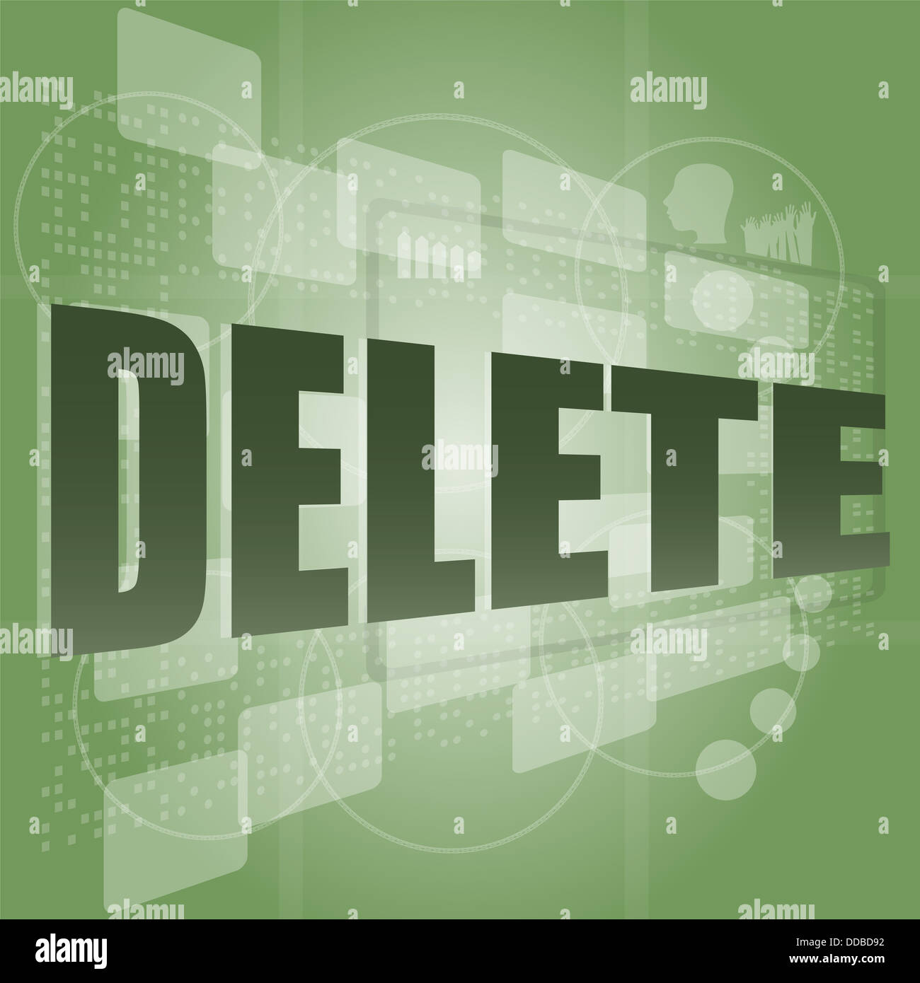 delete word on digital screen Stock Photo - Alamy