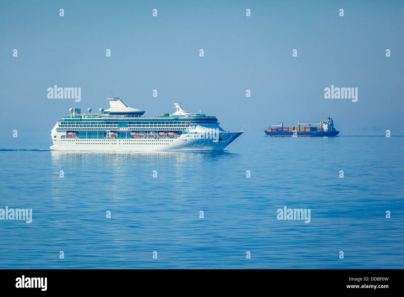 ships in the blue sea Stock Photo - Alamy
