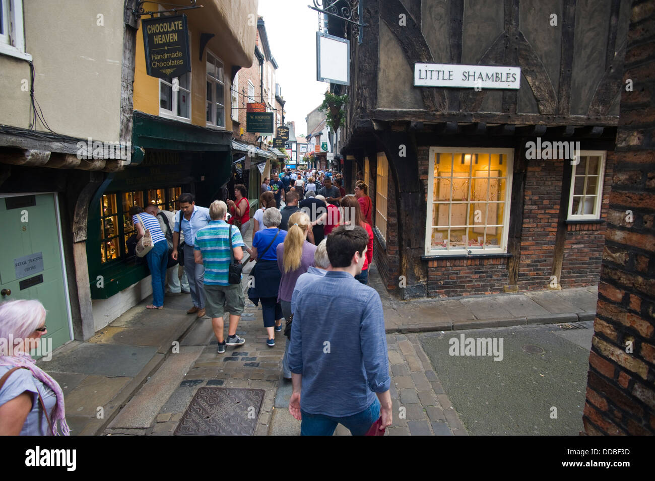 LITTLE SHAMBLES old narrow street in the city centre of York North ...