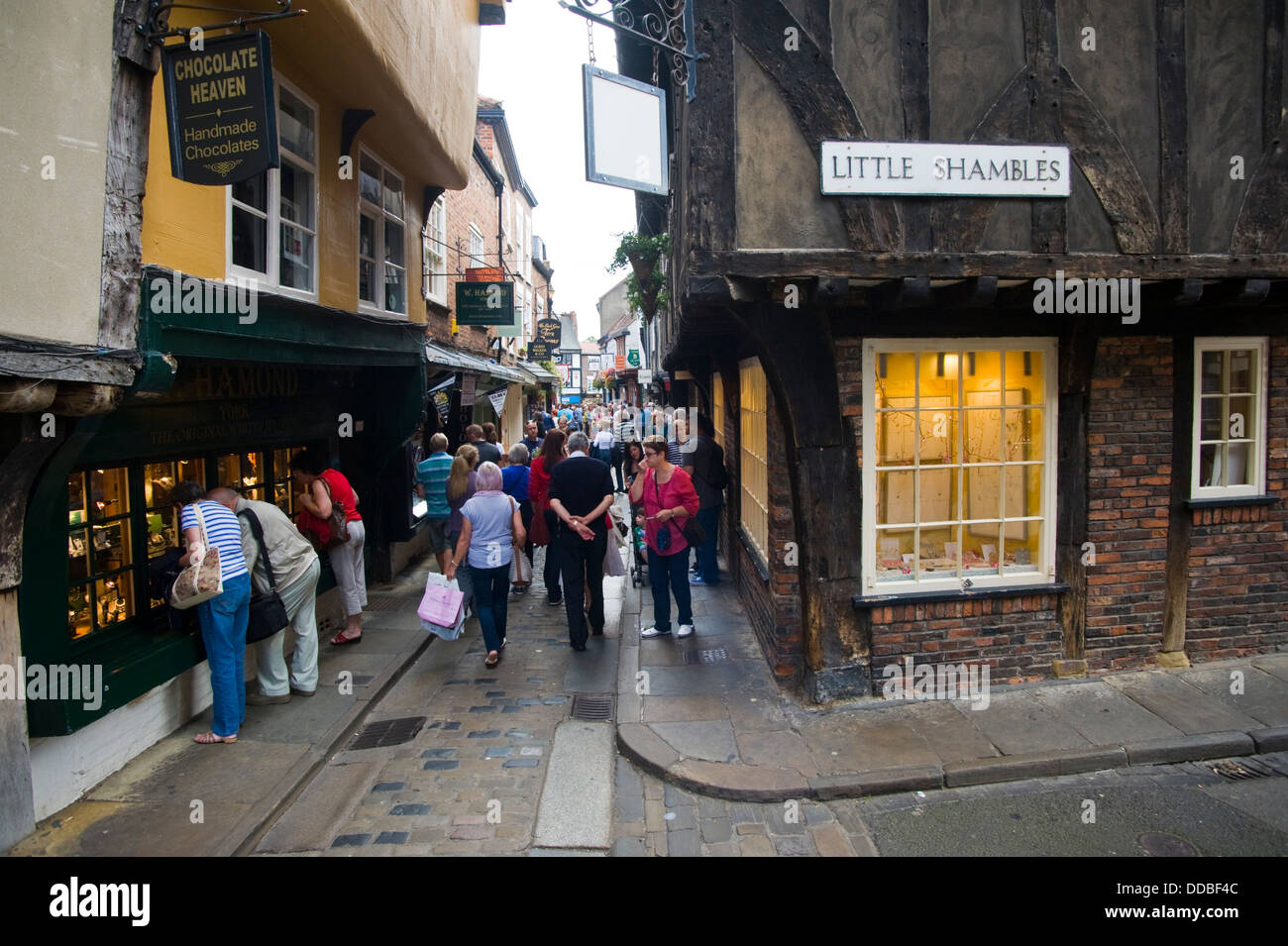 LITTLE SHAMBLES old narrow street in the city centre of York North ...