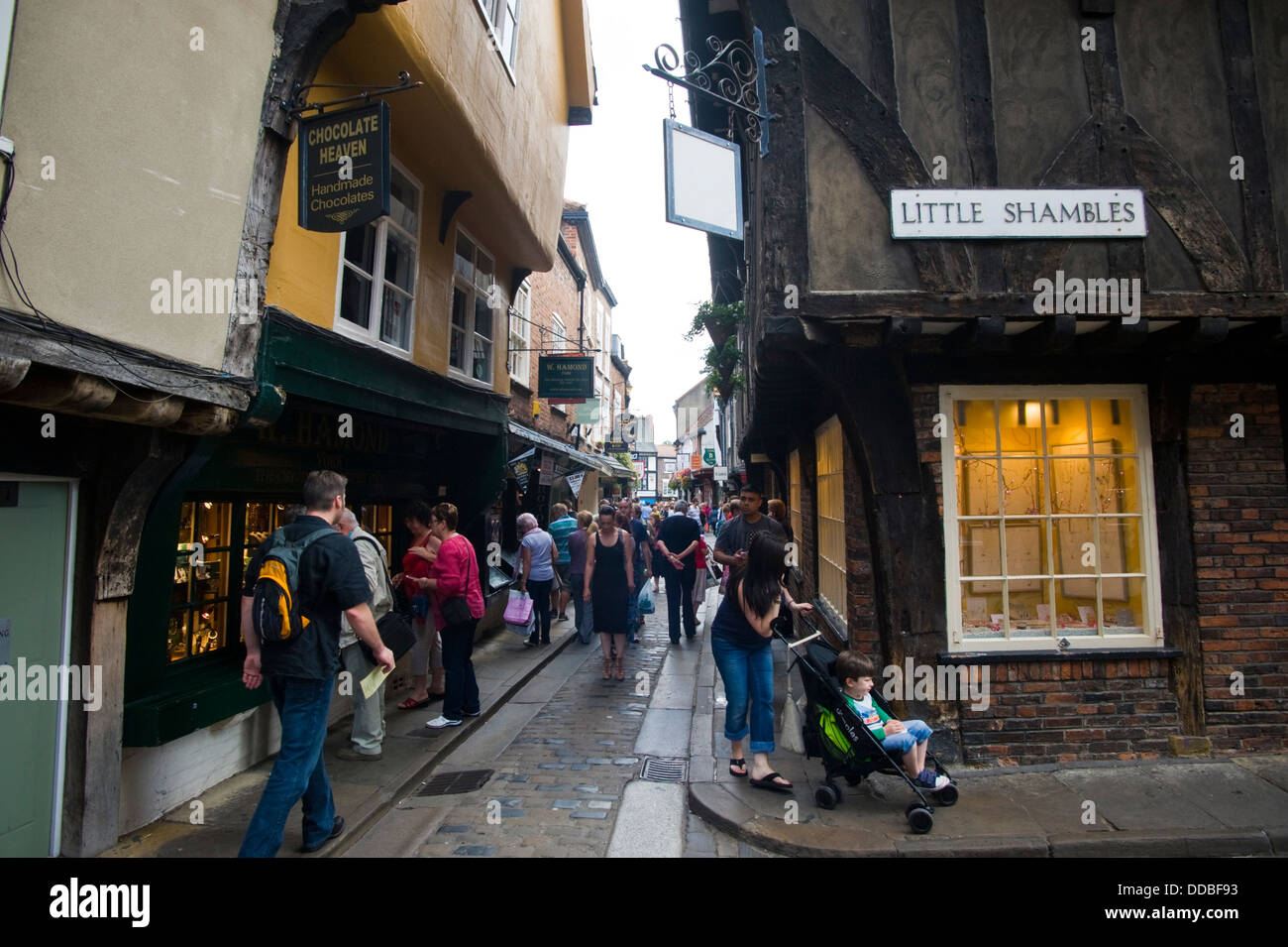 LITTLE SHAMBLES old narrow street in the city centre of York North ...