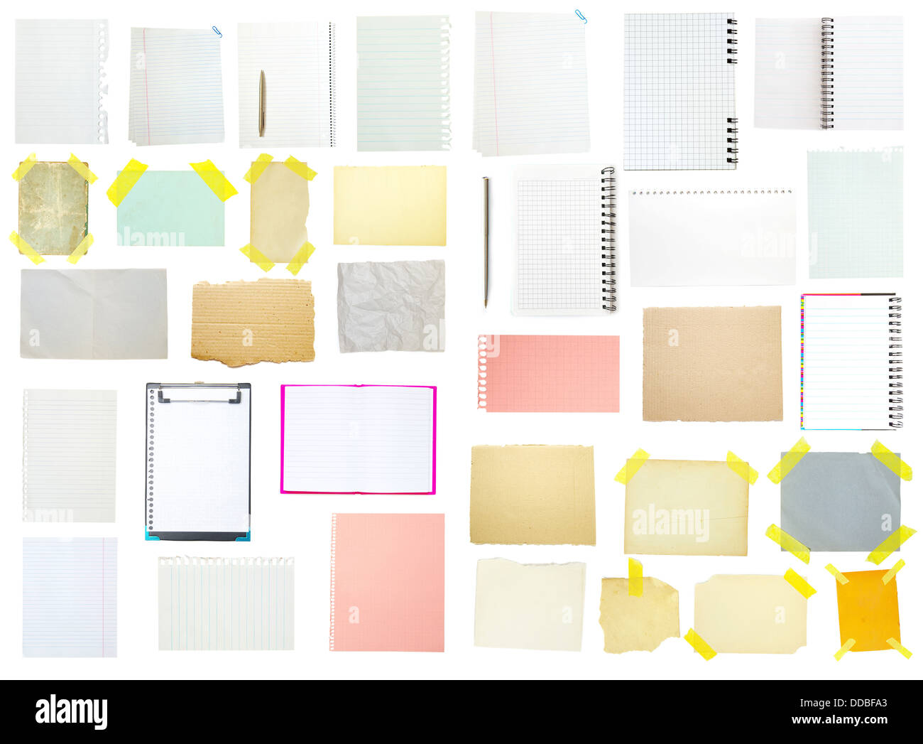 collection of old note paper Stock Photo - Alamy