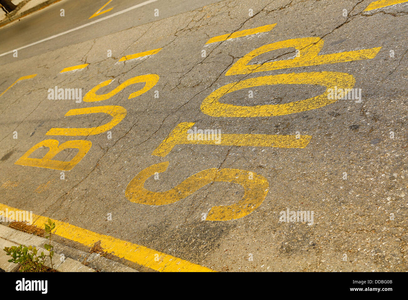 Bus street mark hi-res stock photography and images - Alamy