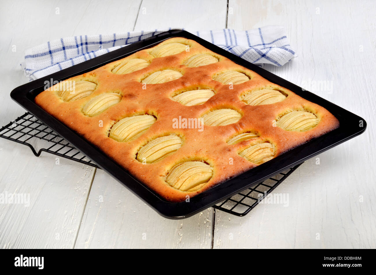 freshly baked apple tray cake Stock Photo - Alamy