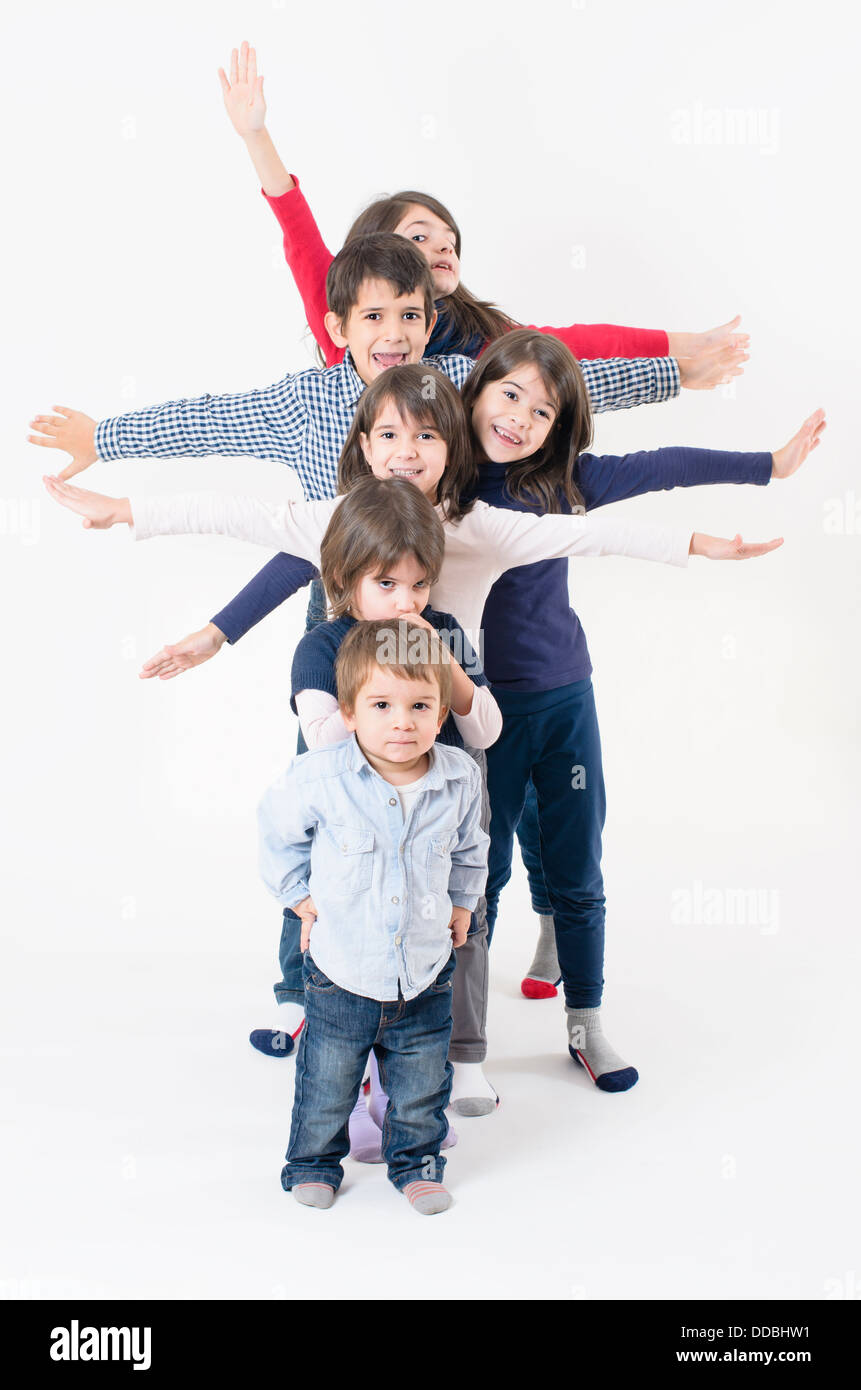 Six siblings from a large family Stock Photo - Alamy