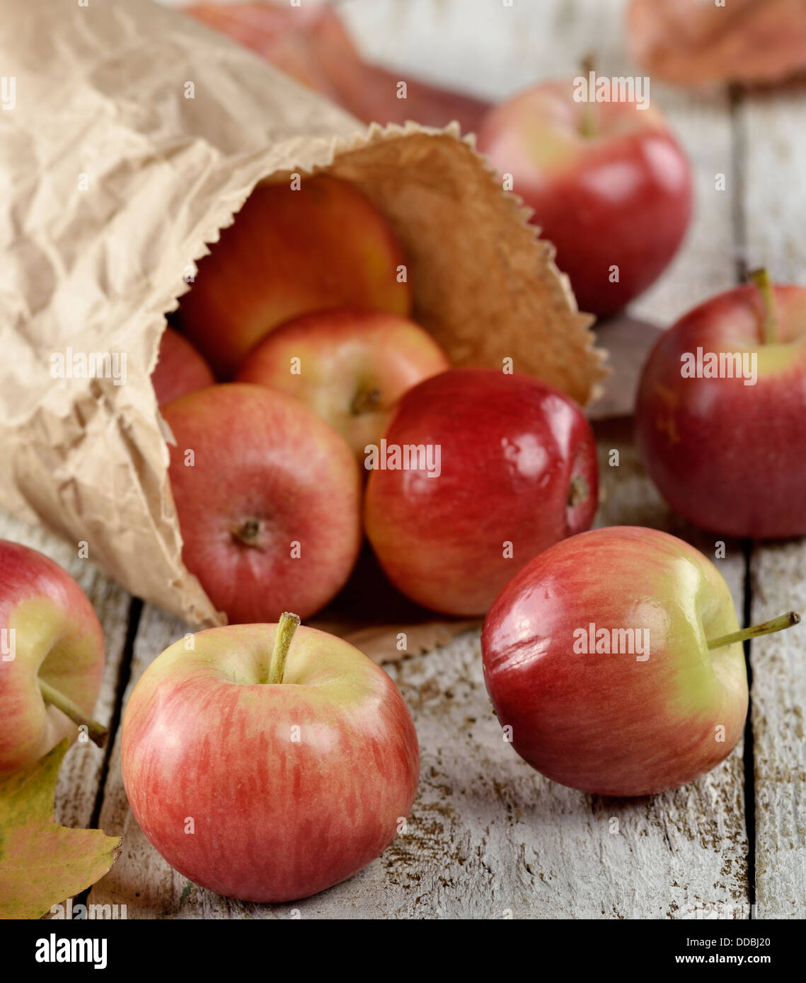Apples In A Paper Bag Stock Photo - Alamy