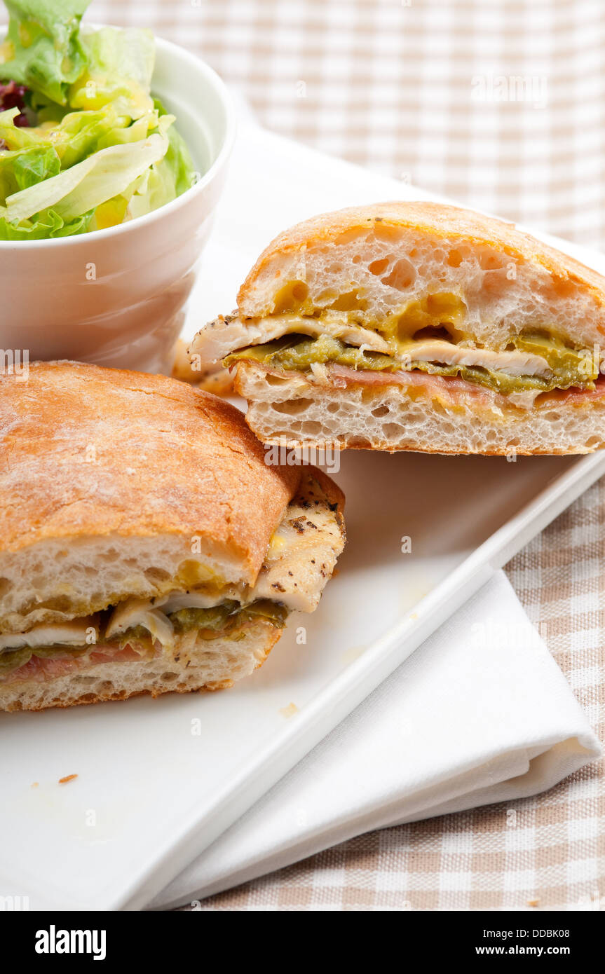 Italian ciabatta panini sandwich chicken Stock Photo - Alamy