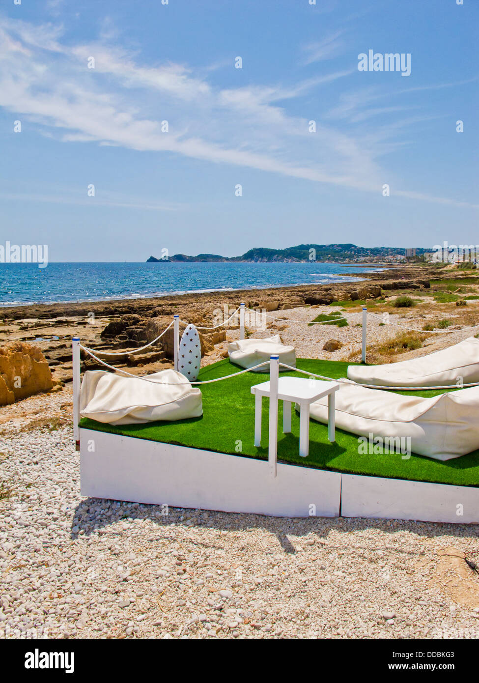 Beach side seating Stock Photo - Alamy