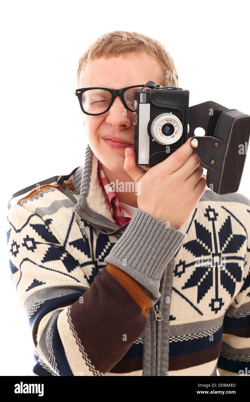 Guy with old camera make a photo shoot of you Stock Photo - Alamy