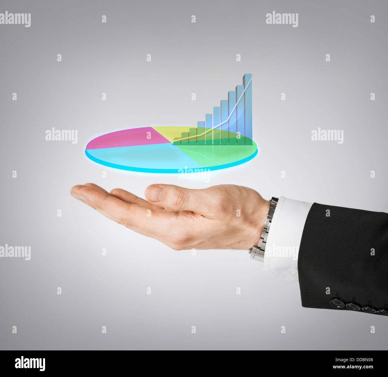 businessman hand showing chart on virtual screen Stock Photo - Alamy