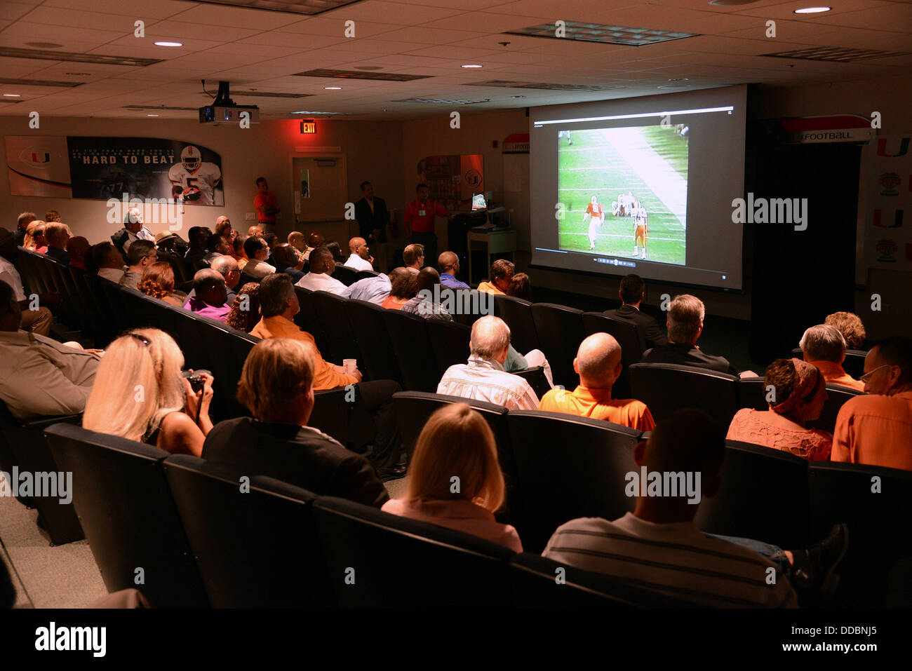 August 29, 2013: Members of the 1983 Miami Hurricanes Football team ...