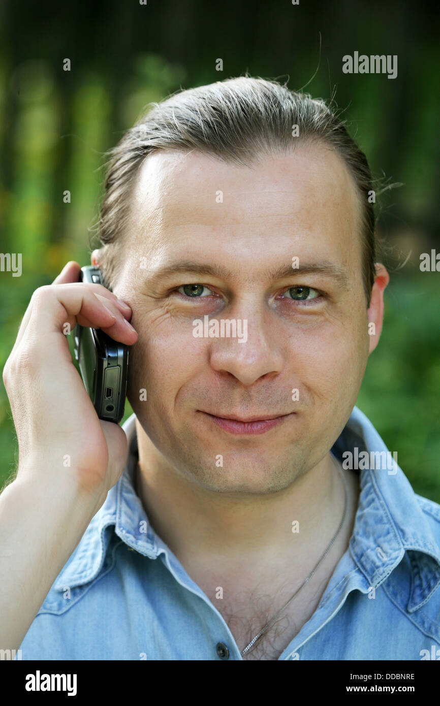 Man with the phone Stock Photo - Alamy