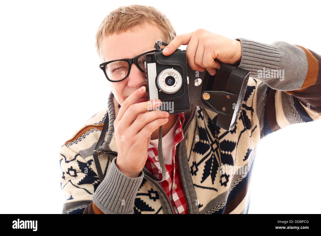 Guy with old camera make a photo shoot of you Stock Photo - Alamy