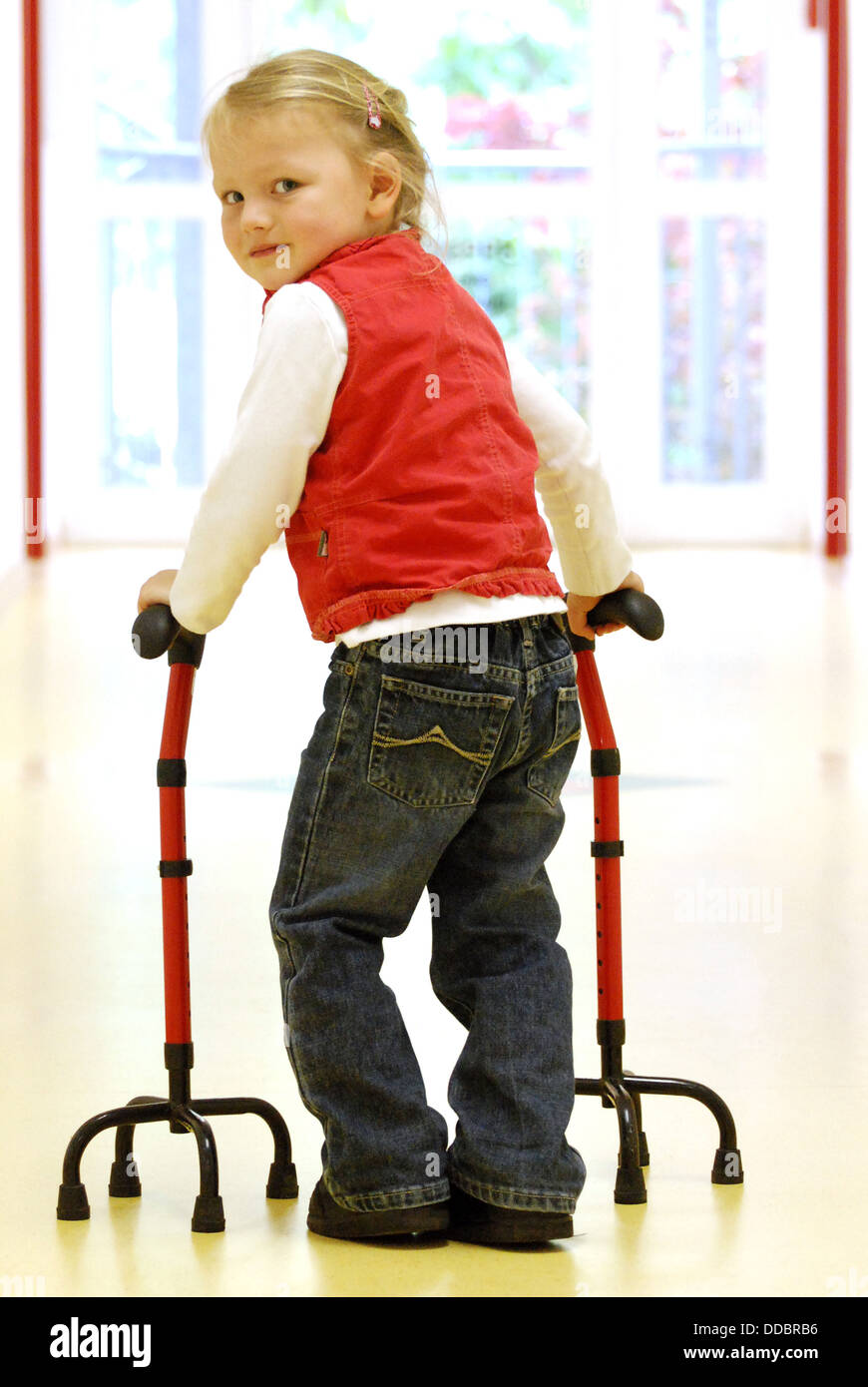 Dresden, Germany, a girl with a walking disability in hospital Stock ...
