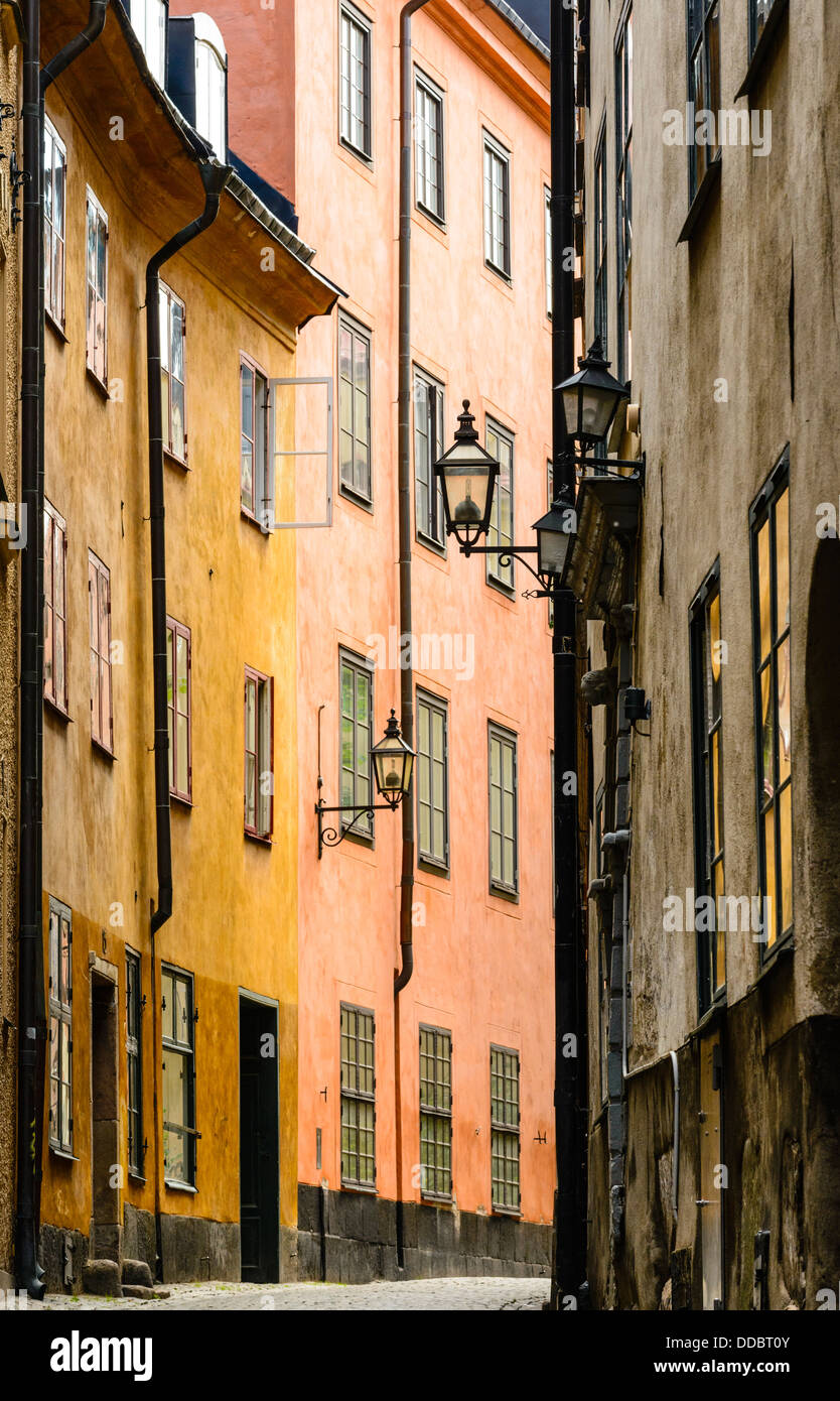 Narrow street in stockholm old town hi-res stock photography and images ...