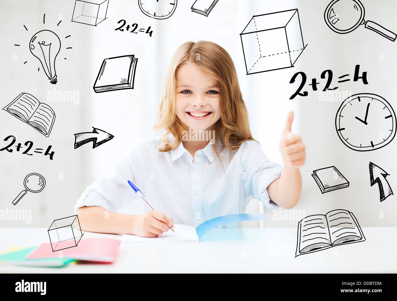 student girl studying at school Stock Photo - Alamy