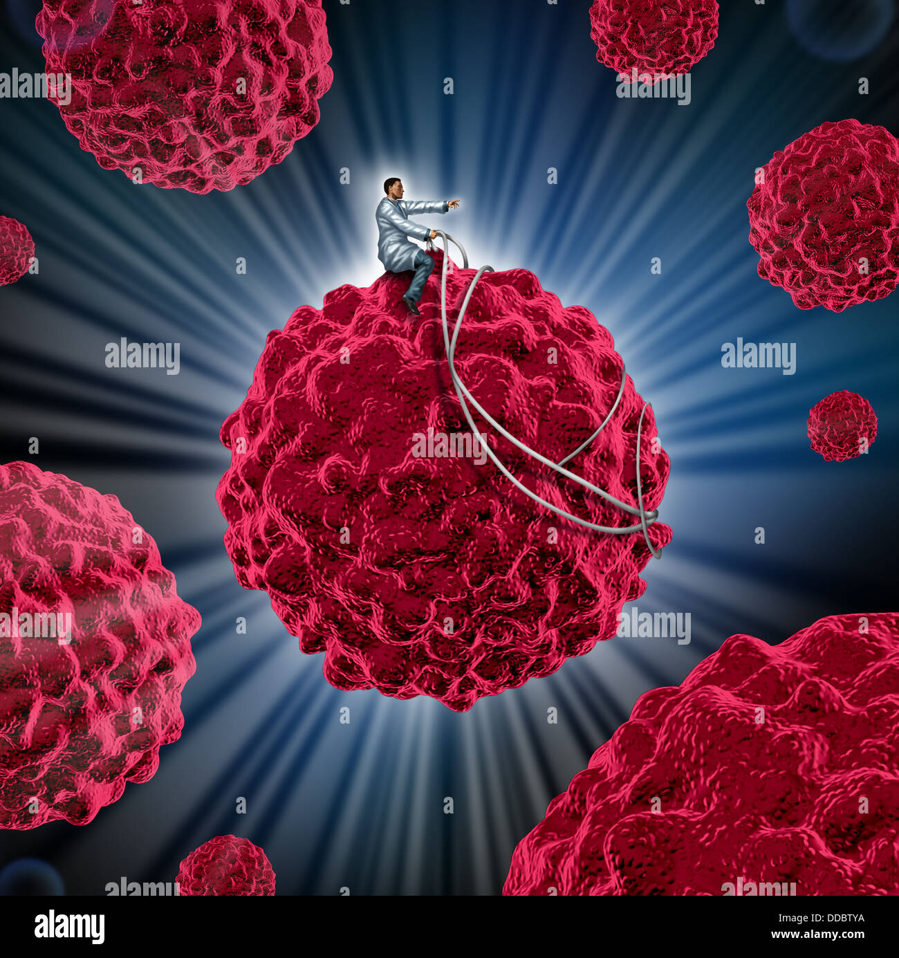 Cancer management and treatment for cancerous cells as a medcal concept ...