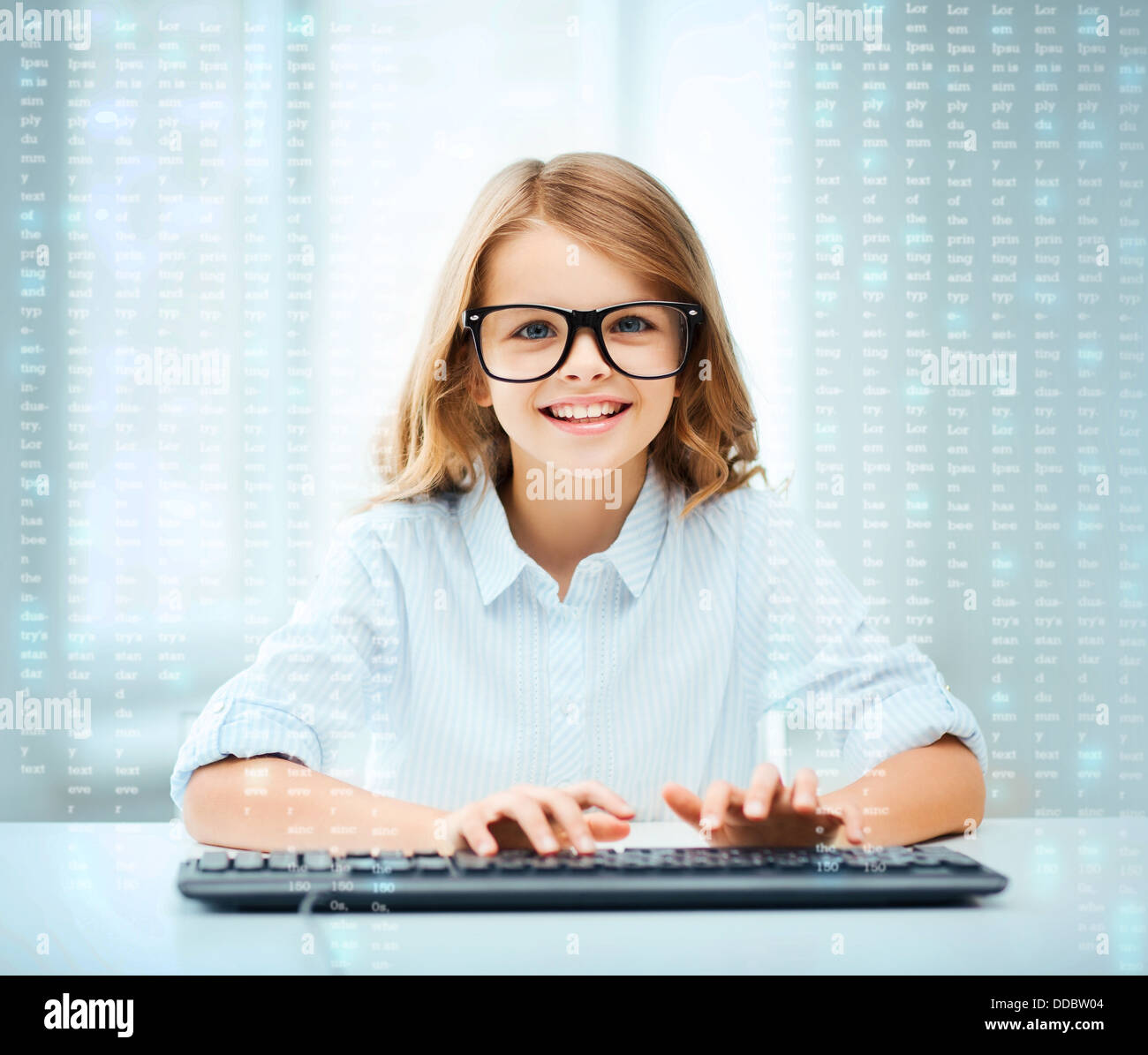 student girl with keyboard Stock Photo - Alamy