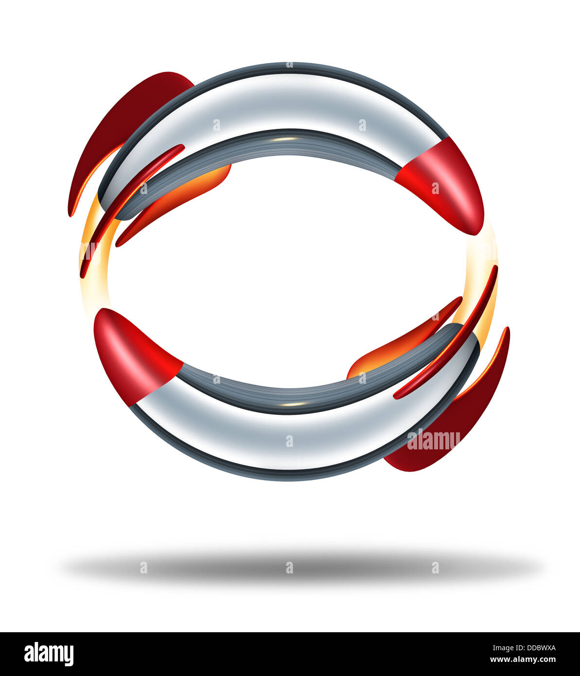 Rocket circle concept with two rockets blasting off going round as a ...