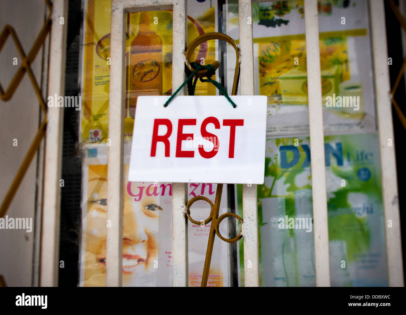 Rest Sign On A Shop, George Town, Penang, Malaysia Stock Photo - Alamy