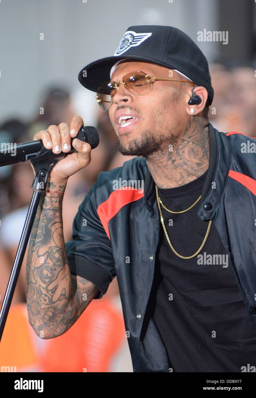 New York, NY. 30th Aug, 2013. Chris Brown on stage for NBC Today Show ...