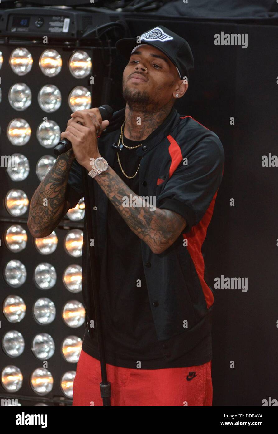 New York, NY. 30th Aug, 2013. Chris Brown on stage for NBC Today Show ...