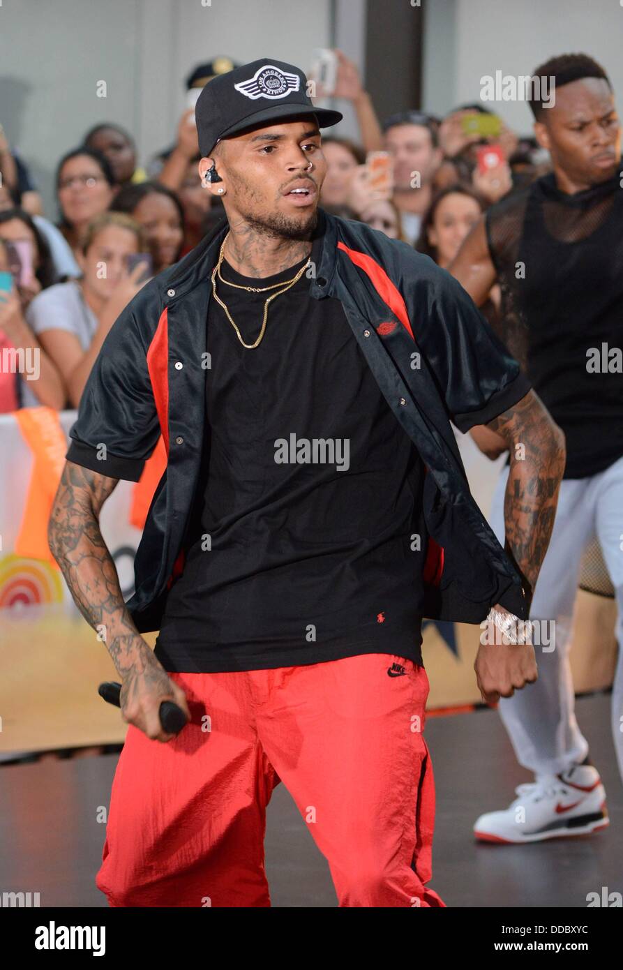 New York, NY. 30th Aug, 2013. Chris Brown on stage for NBC Today Show ...