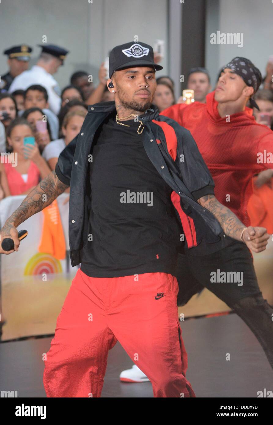 New York, NY. 30th Aug, 2013. Chris Brown on stage for NBC Today Show ...
