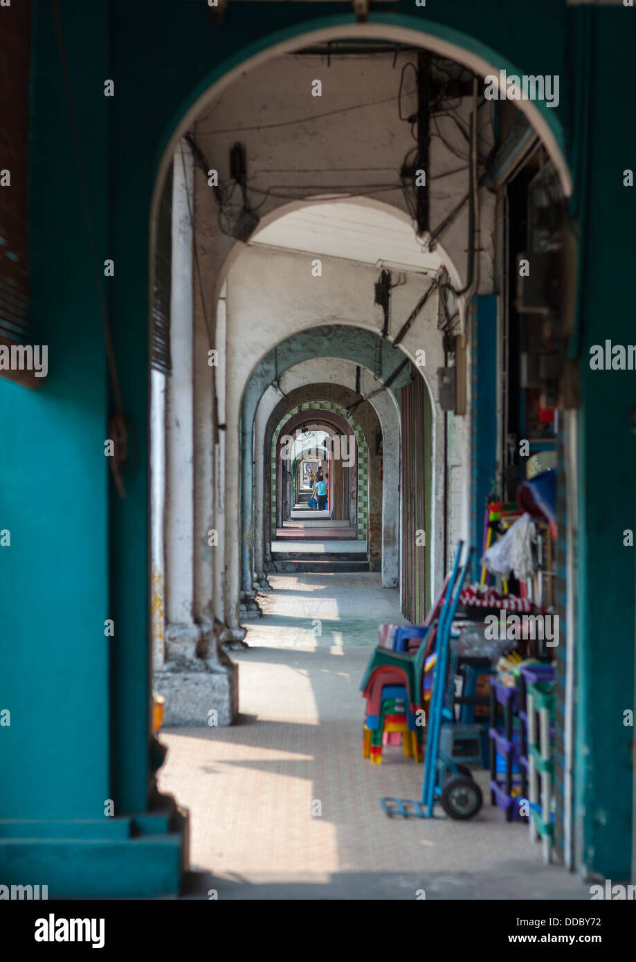 Old Colonial Arcades, George Town, Penang, Malaysia Stock Photo - Alamy