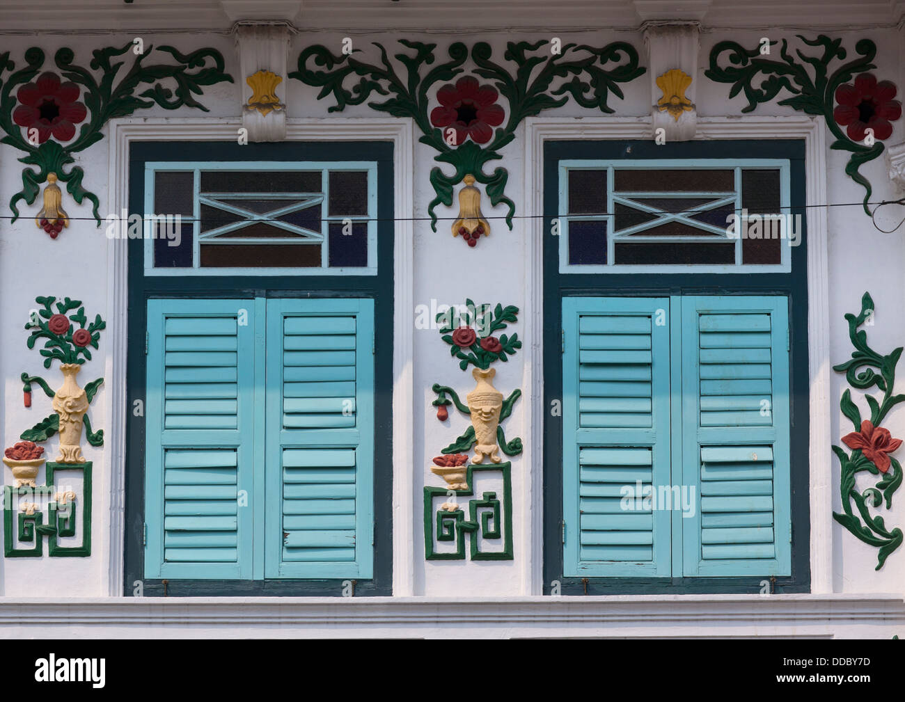 Old Colonial Windows, George Town, Penang, Malaysia Stock Photo - Alamy