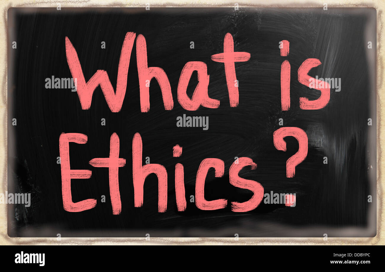 Ethics handwritten with chalk on a blackboard Stock Photo - Alamy