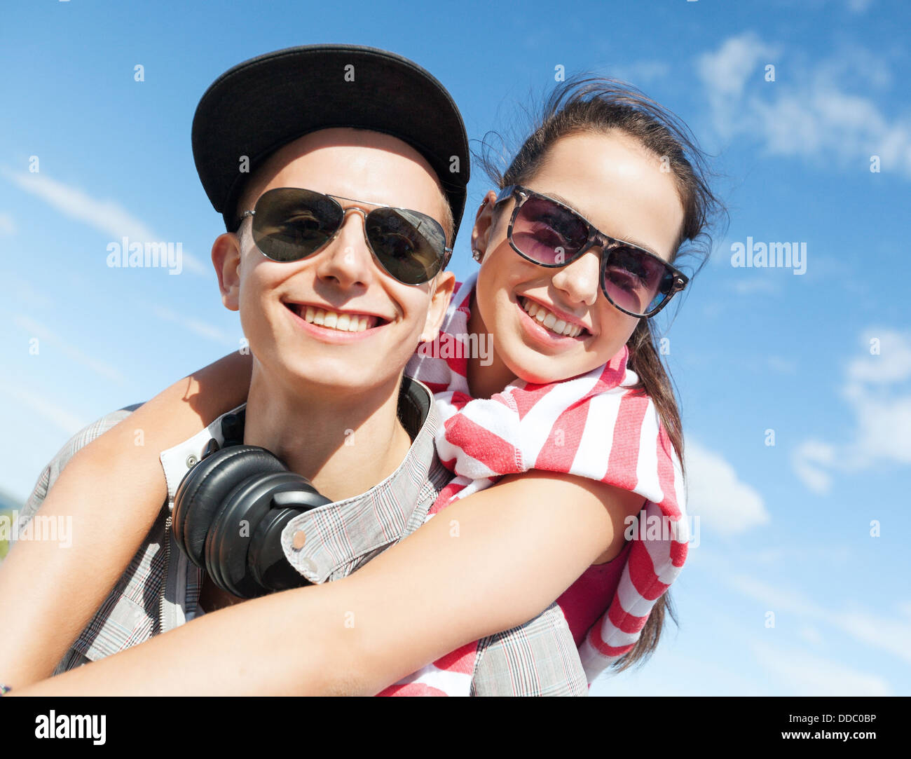teenagers having fun outside Stock Photo - Alamy