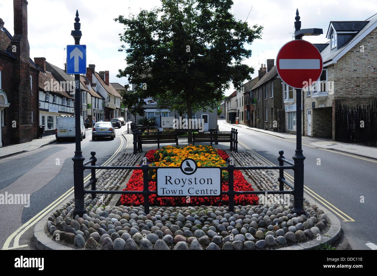 Town centre approach, Royston, Hertfordshire, England, UK Stock Photo ...