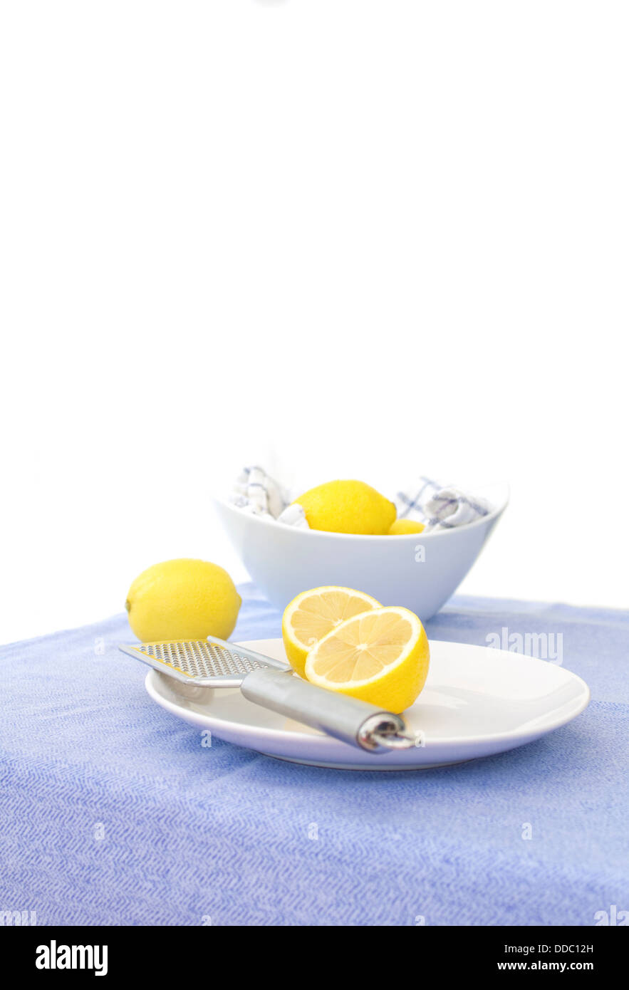 Unwaxed Lemons on a plate Stock Photo - Alamy