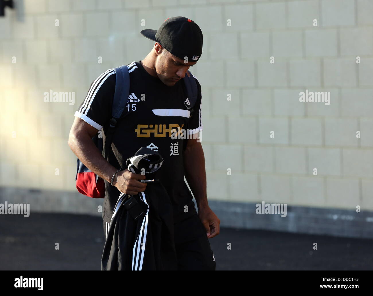 Swansea, UK. Wednesday 28 August 2013 Pictured: Wayne Routledge at the ...