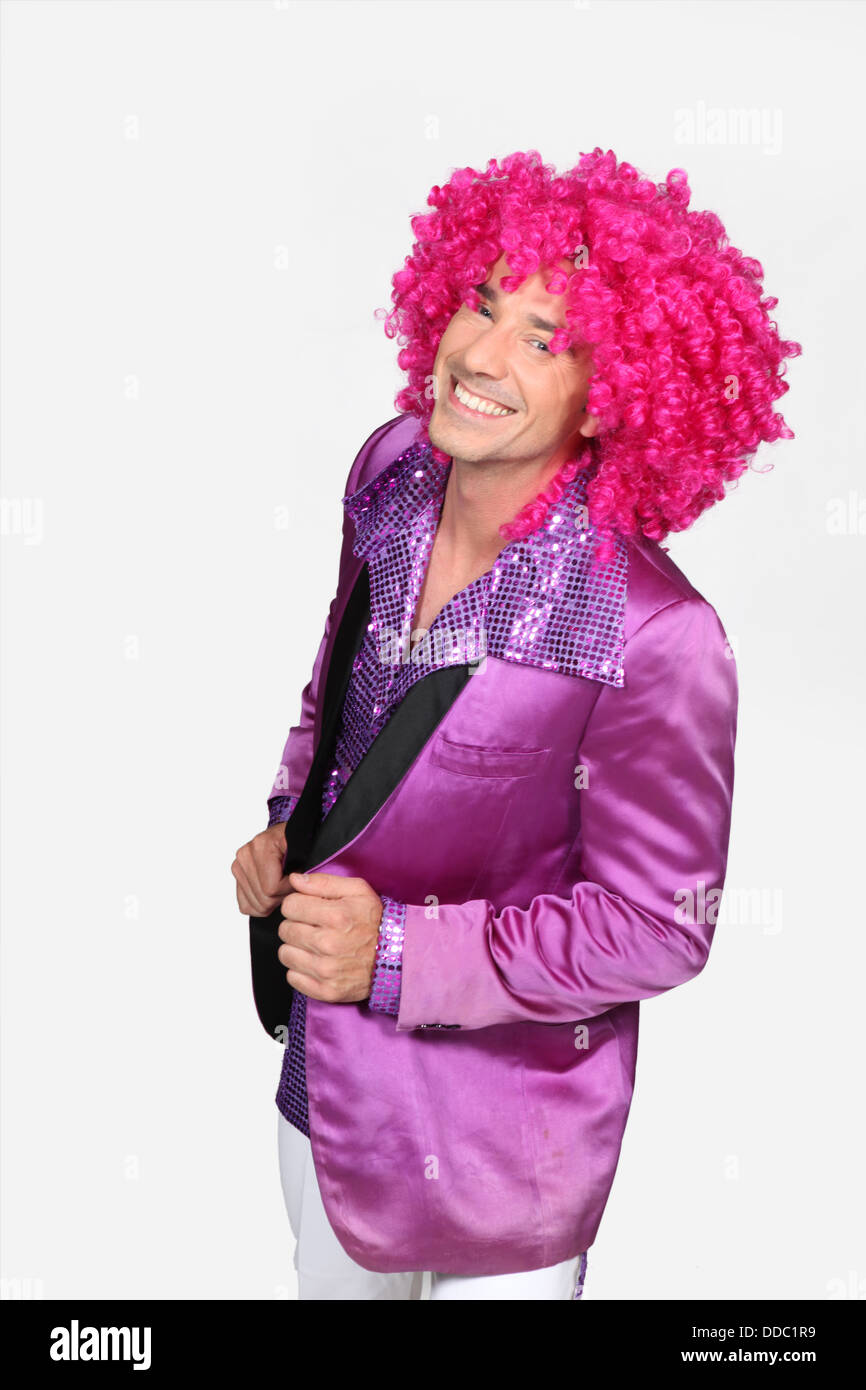 Man in disco costume Stock Photo - Alamy