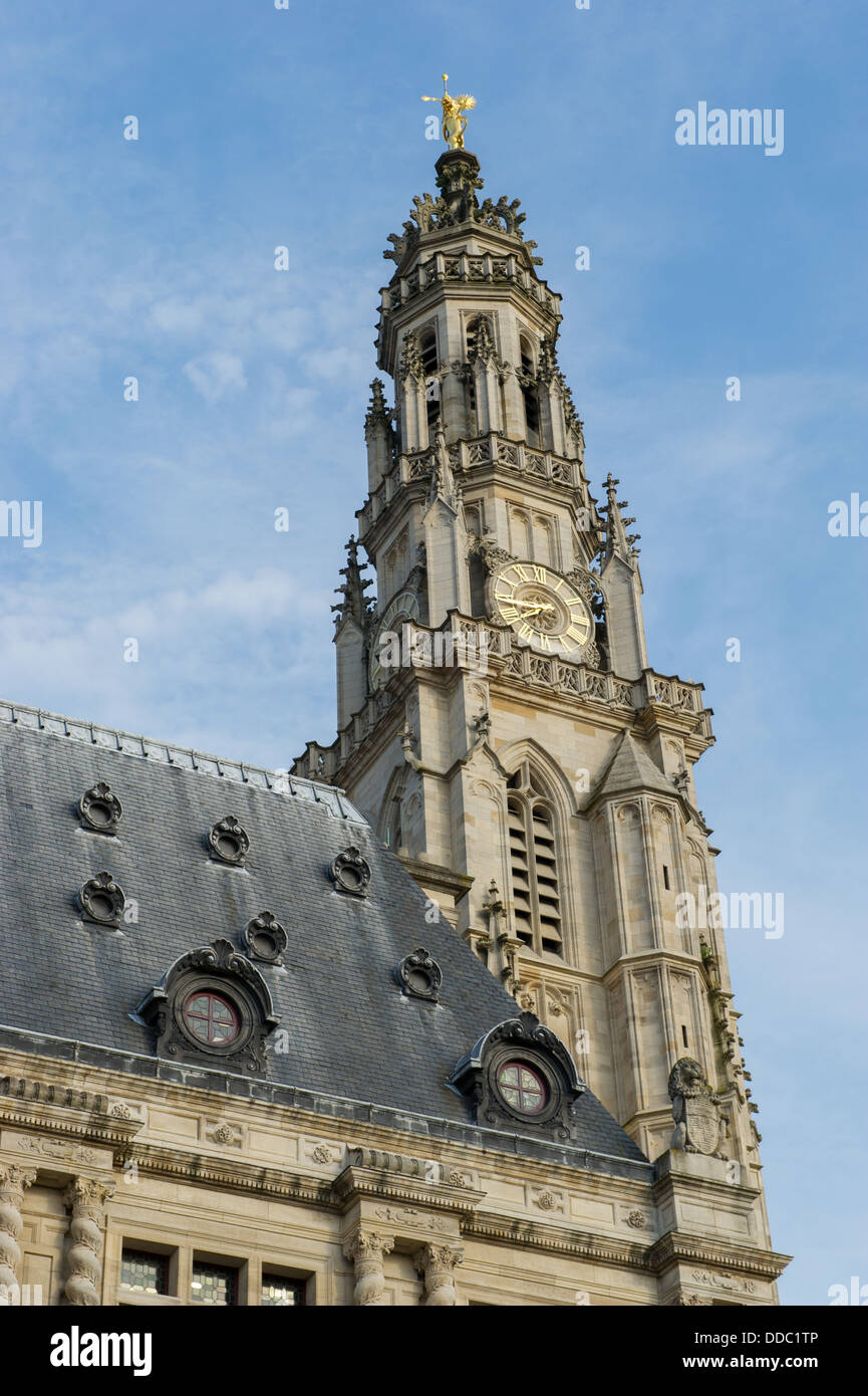 Tower of St Vaast church in Arras Stock Photo - Alamy