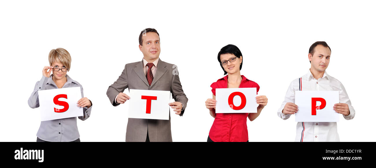 Woman stop hand glasses Cut Out Stock Images & Pictures - Alamy