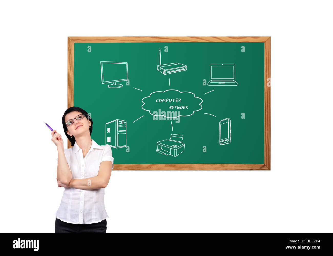 computer network on desk Stock Photo - Alamy