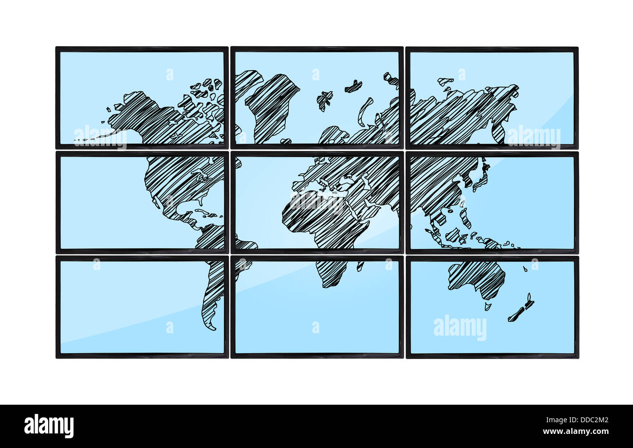 map on flat panels Stock Photo - Alamy